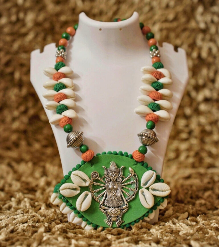 Tribal Cowrie Shell Durga Necklace - IndiTemptation – Crafted by Hands ...