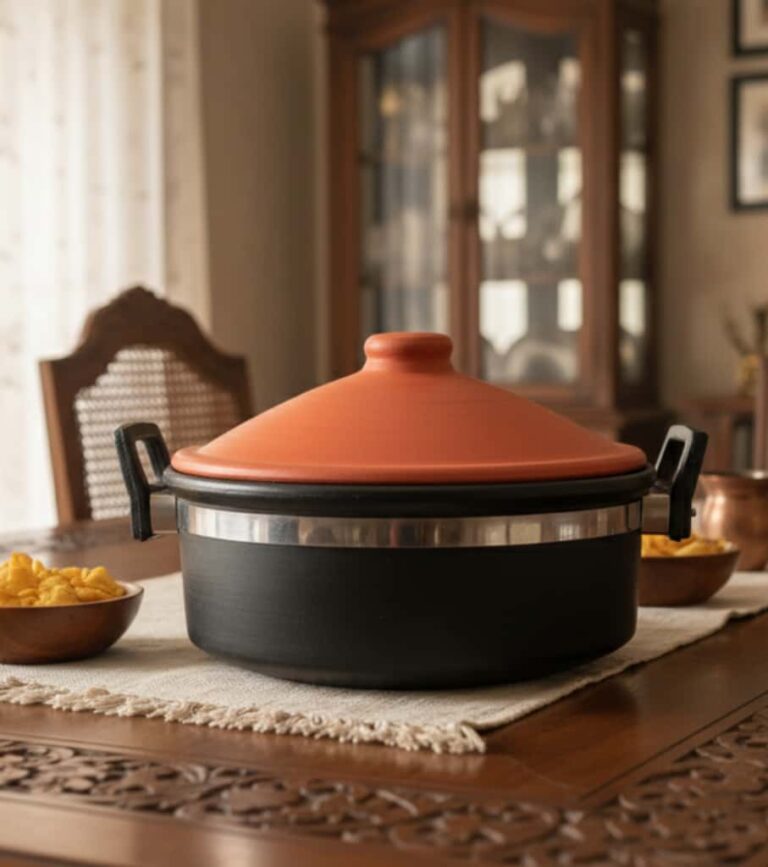 Authentic Handmade Black Clay Pot (3-Litre) - Terracotta Lid Handi for ...